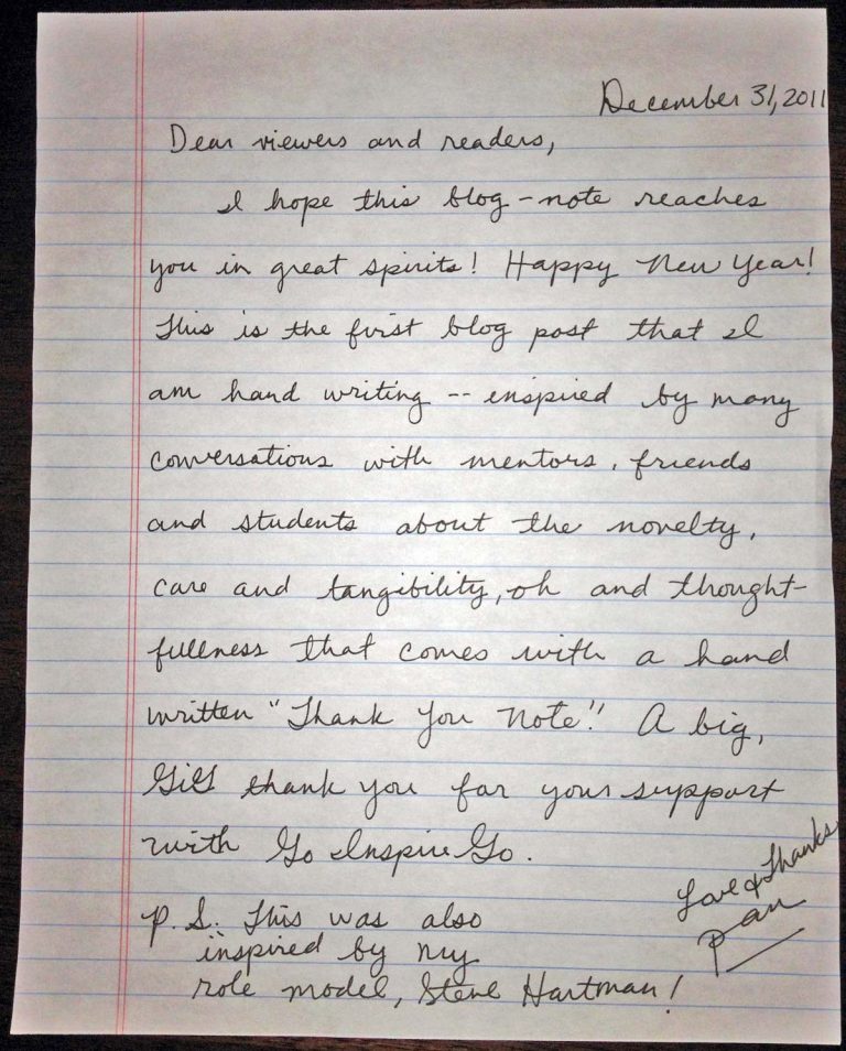 The Power of the Handwritten Word – Go Inspire Go